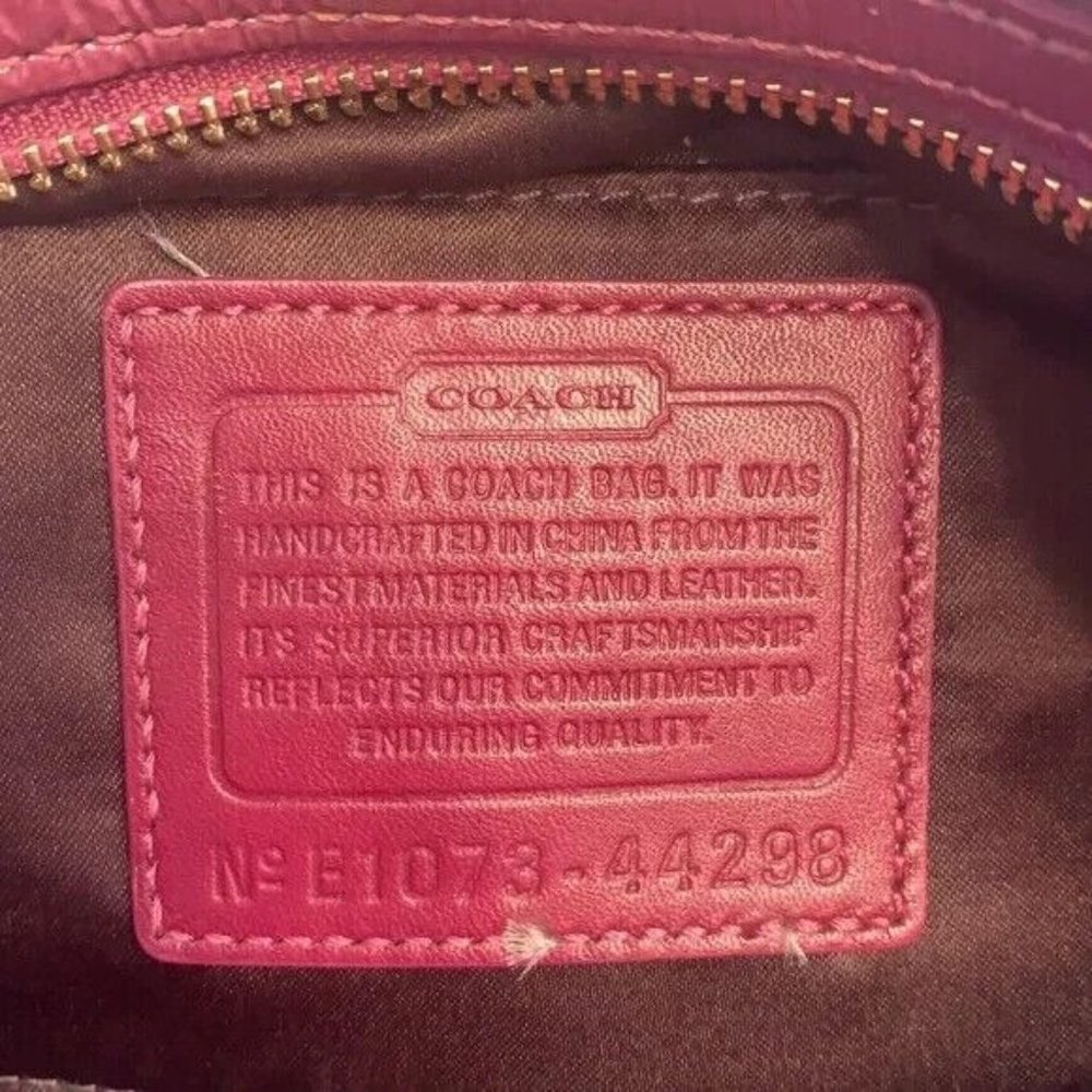 Coach Mini Maggie Patent Leather Raspberry Shoulder B… - Gem